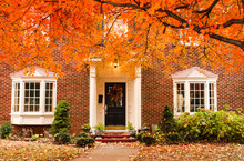 Brick House In The Autumn Free Stock Photo - Public Domain Pictures