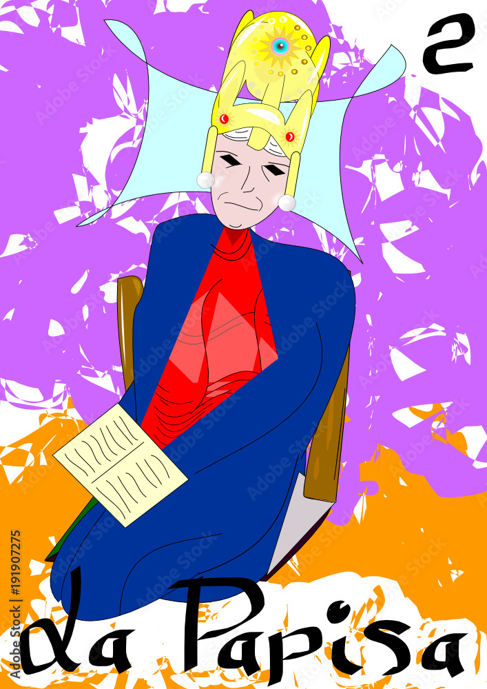 La Papisa carta del tarot Stock Vector | Adobe Stock