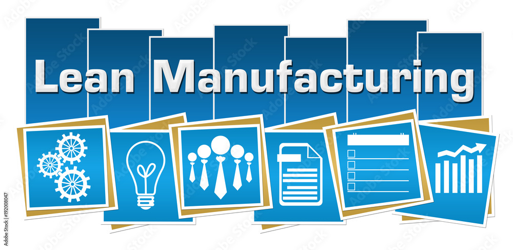 Lean Manufacturing Business Symbols Blue Squares Stripes Stock ...