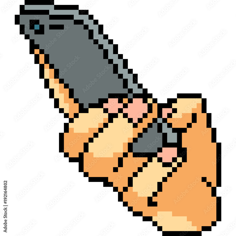 vector pixel art hand hold phone Stock Vector | Adobe Stock