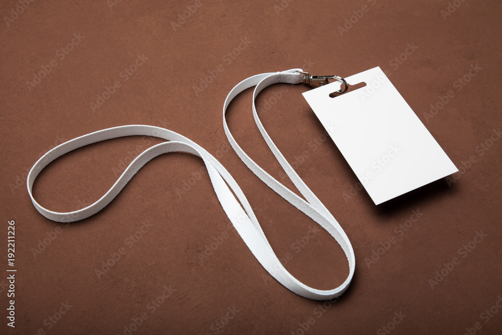Corporate Identification blank plastic id card, name tag. Mockup. Stock ...
