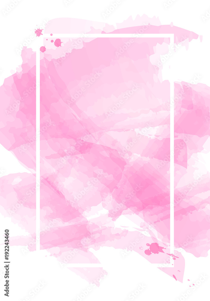 Pink watercolor abstract blank poster template background texture Stock ...