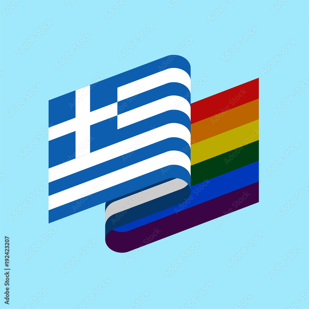Greece LGBT flag. Greek Symbol of tolerant. Gay sign rainbow Stock ...