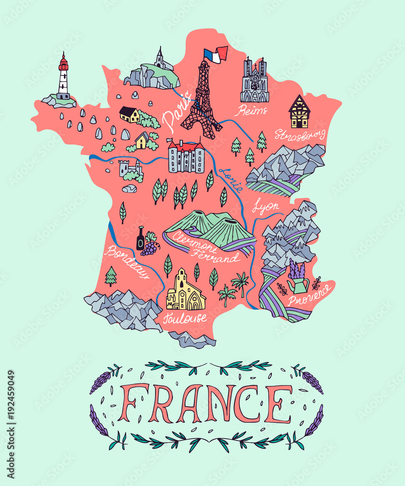 Illustrated map Stock Vector | Adobe Stock