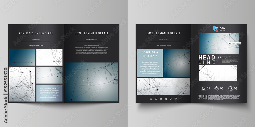Business templates for bi fold brochure, magazine, flyer, booklet ...
