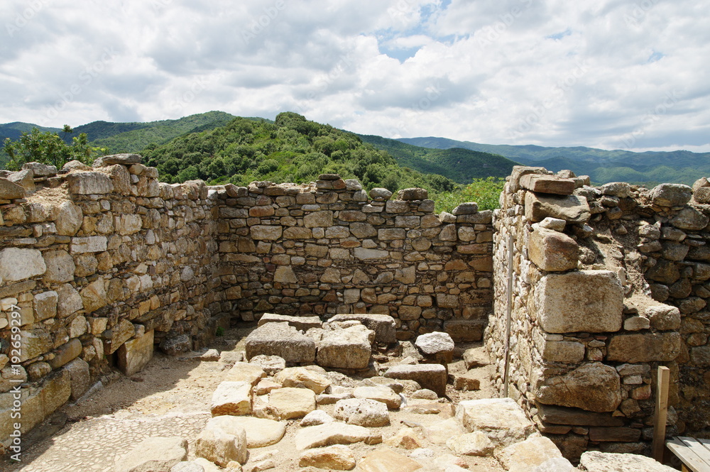 Ruins of ancient Stagira, Greece. Antique colony of the 7th century BC ...