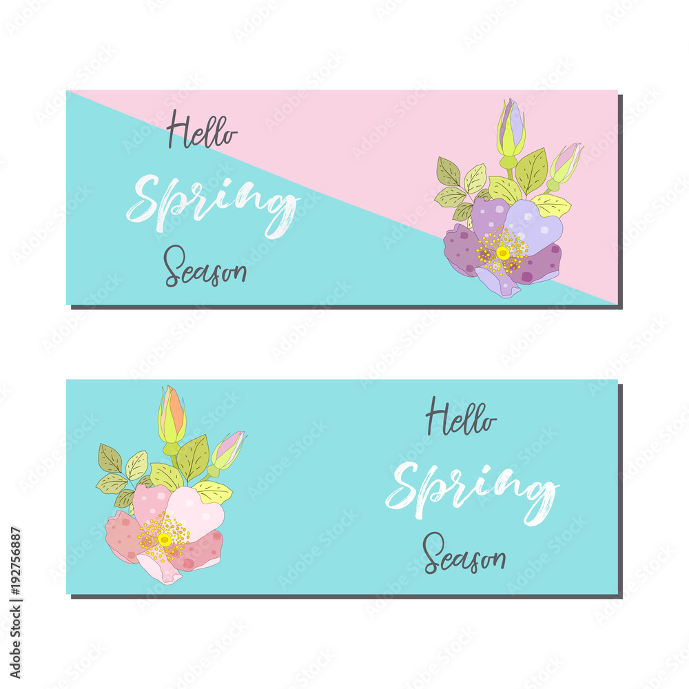 Spring sale banners poster tag design. Design with Colorful Flowers in ...