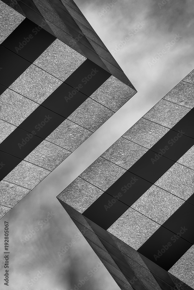 Edificios simetricos en blanco y negro Stock Photo | Adobe Stock
