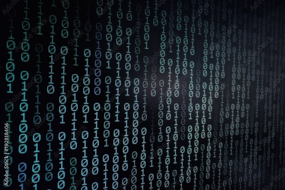 data safety internet security concepts. binary code numbers with padlock icon background on ...
