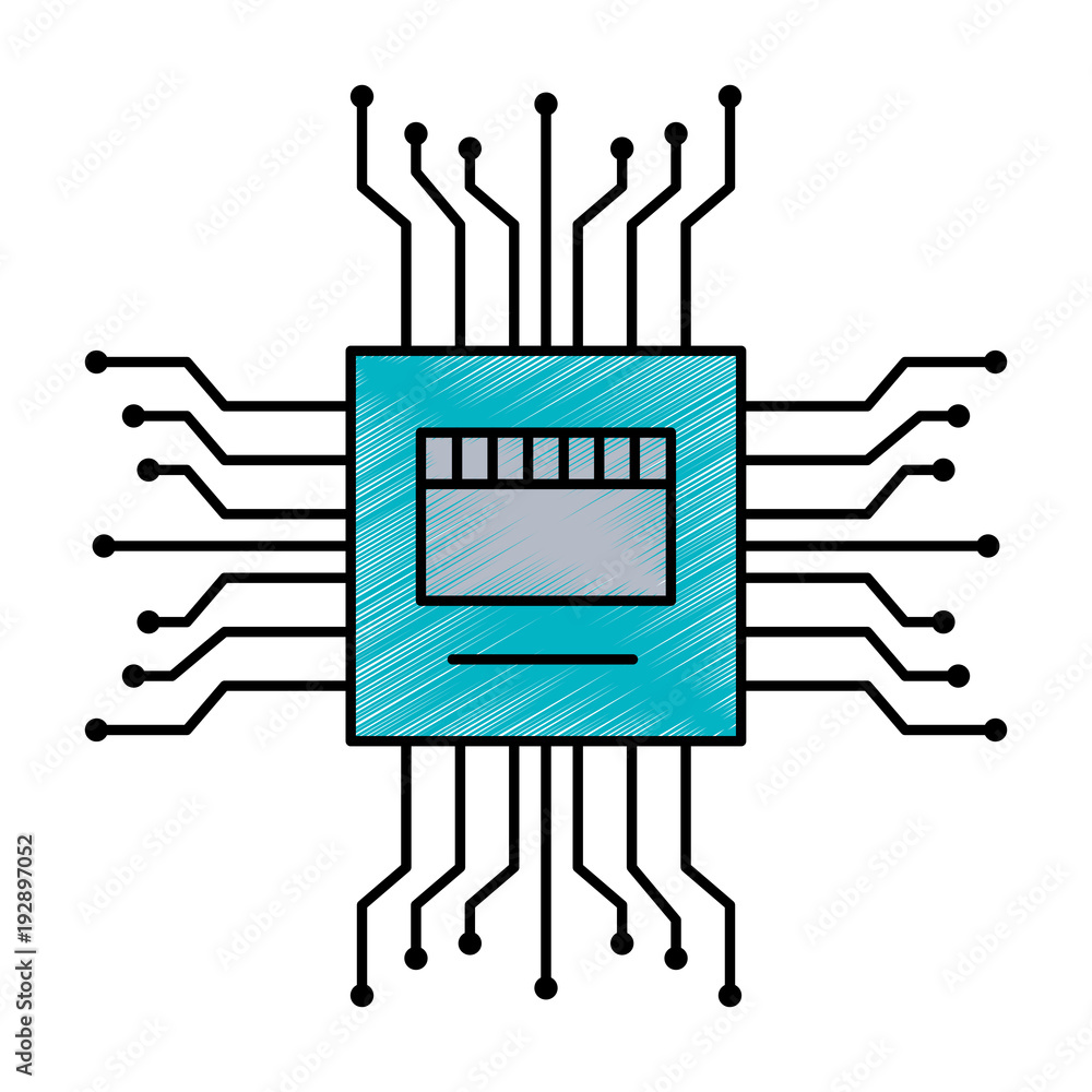 motherboard circuit high tech electric hardware icon vector ...