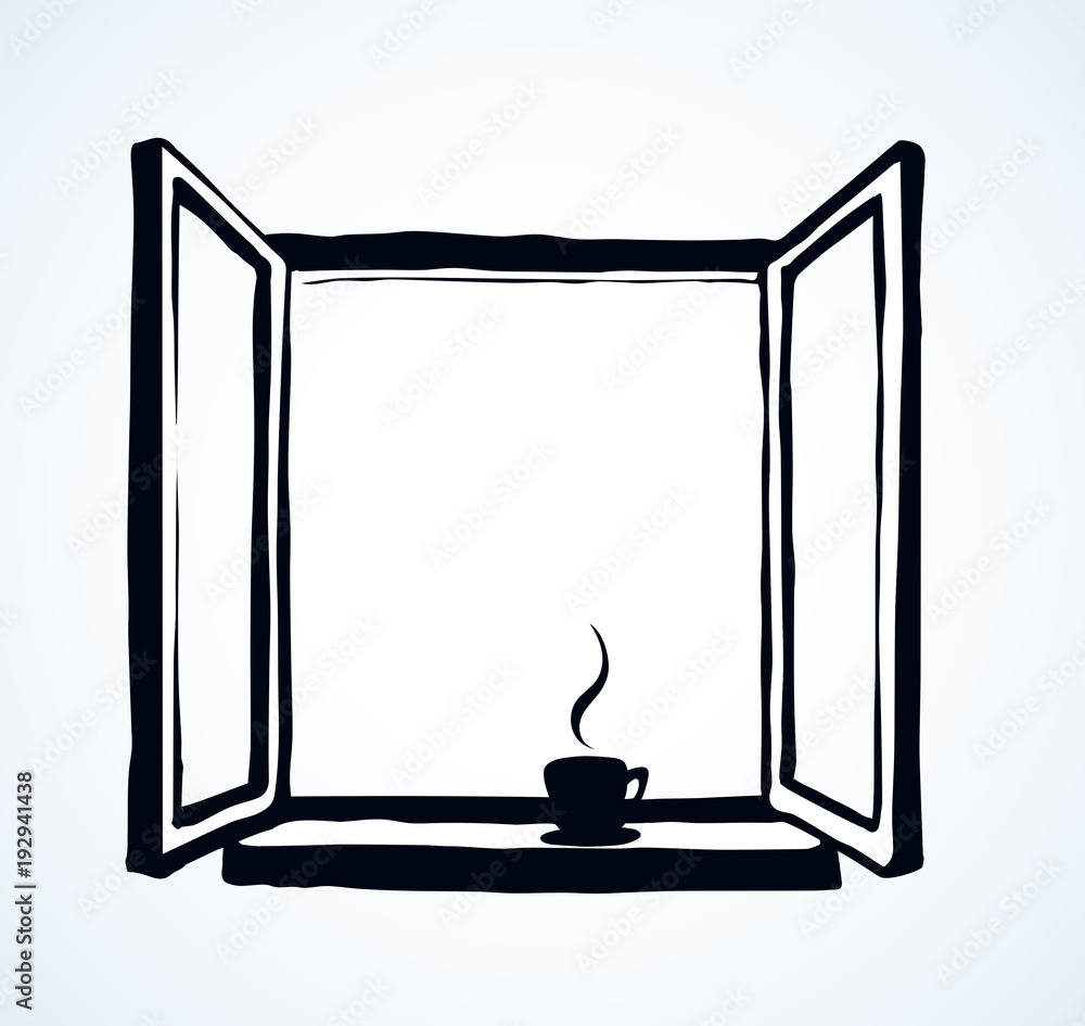 Open window. Vector drawing Stock Vector | Adobe Stock
