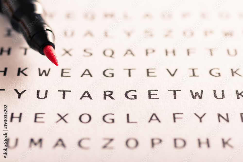 Word search, puzzle. Concept about finding, target. Stock Photo | Adobe ...