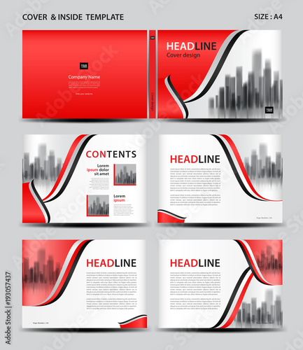 Red Cover design and inside template for magazine, ads, presentation ...