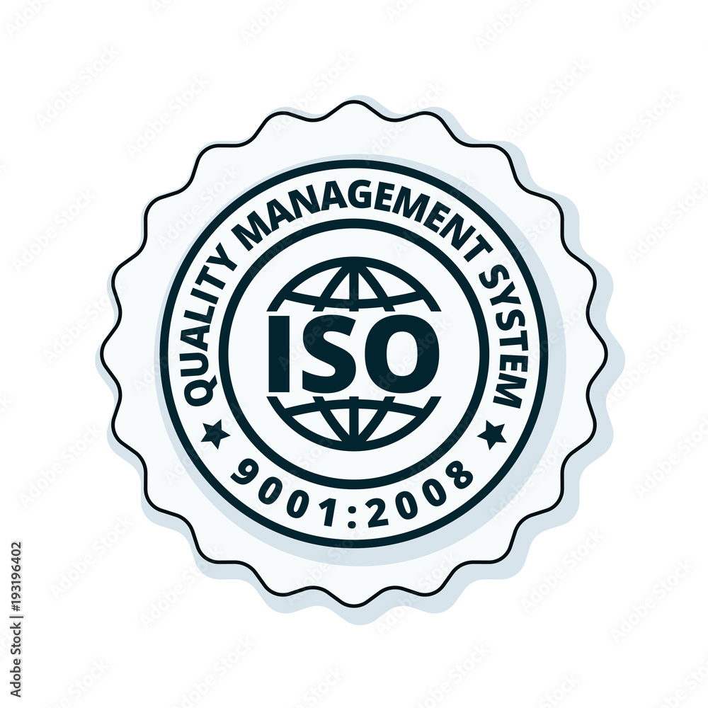 ISO 9001:2015 label illustration Stock Vector | Adobe Stock