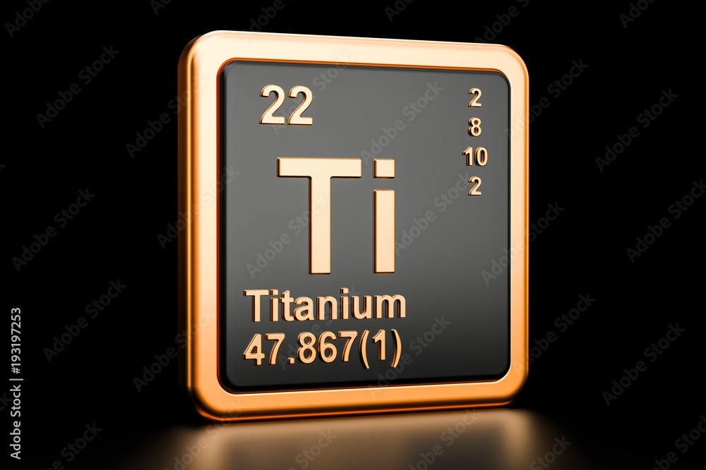Titanium Ti chemical element. 3D rendering Stock Illustration | Adobe Stock