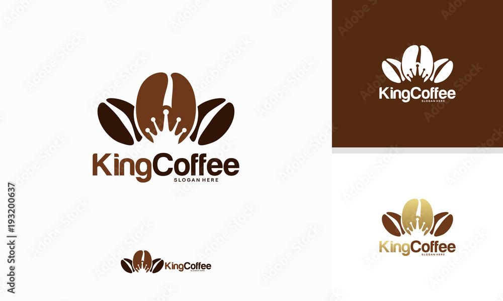 King Coffee logo designs concept vector, Royal Coffee logo designs ...