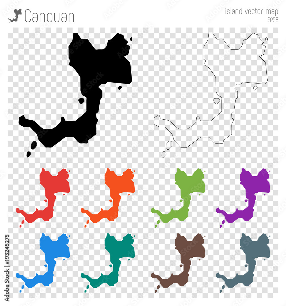 Canouan high detailed map. Island silhouette icon. Isolated Canouan ...