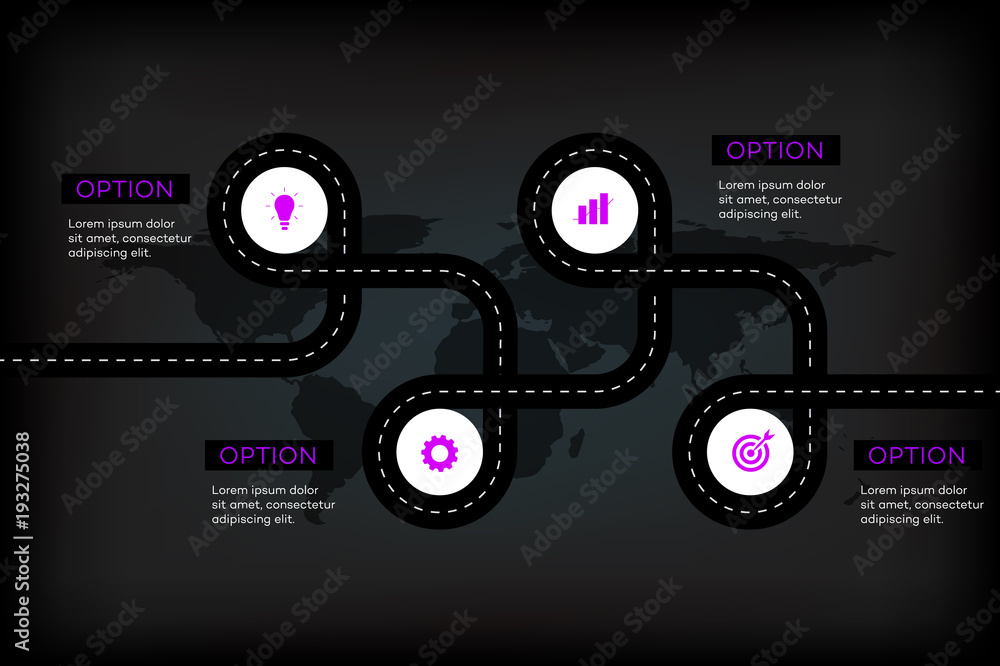 Layered Infographic Timeline. Vector Roadmap, Template For Modern ...