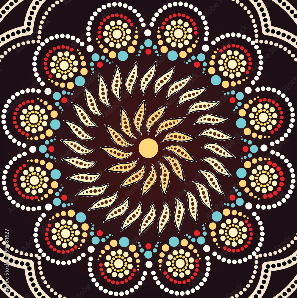 Aboriginal dot art background. Illustration based on aboriginal style ...