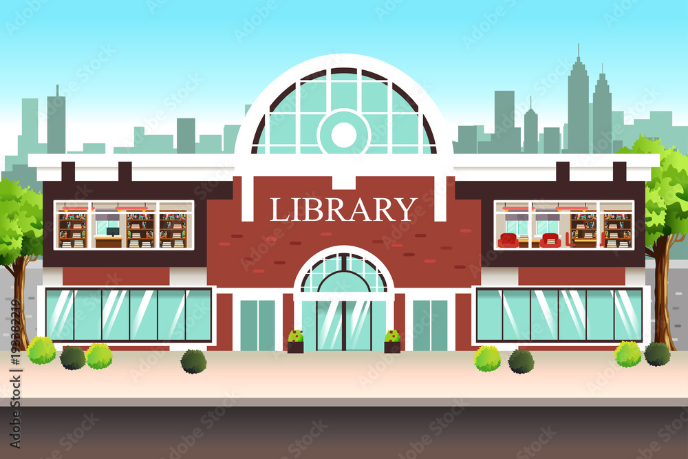Library Building Vector