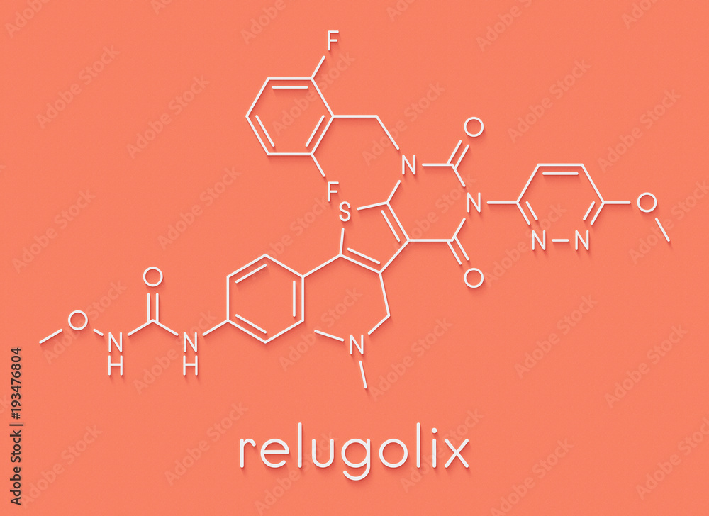 Relugolix drug molecule (gonadotropin-releasing hormone receptor ...