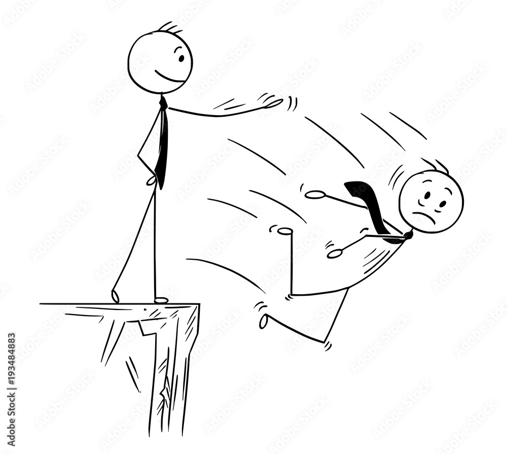 Cartoon stick man drawing conceptual illustration of businessman ...