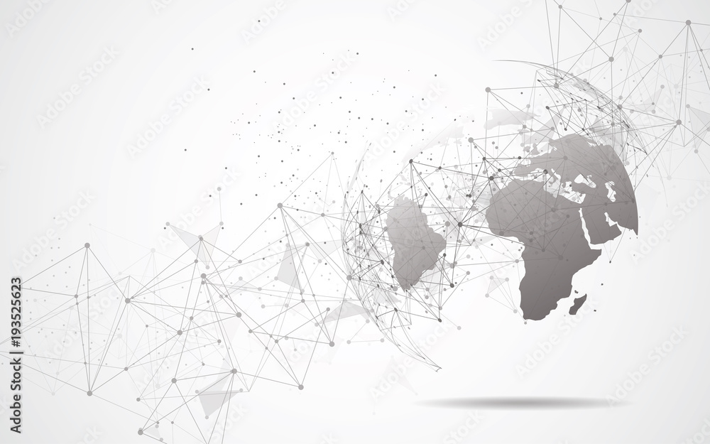 Global network connection. World map point and line composition concept ...