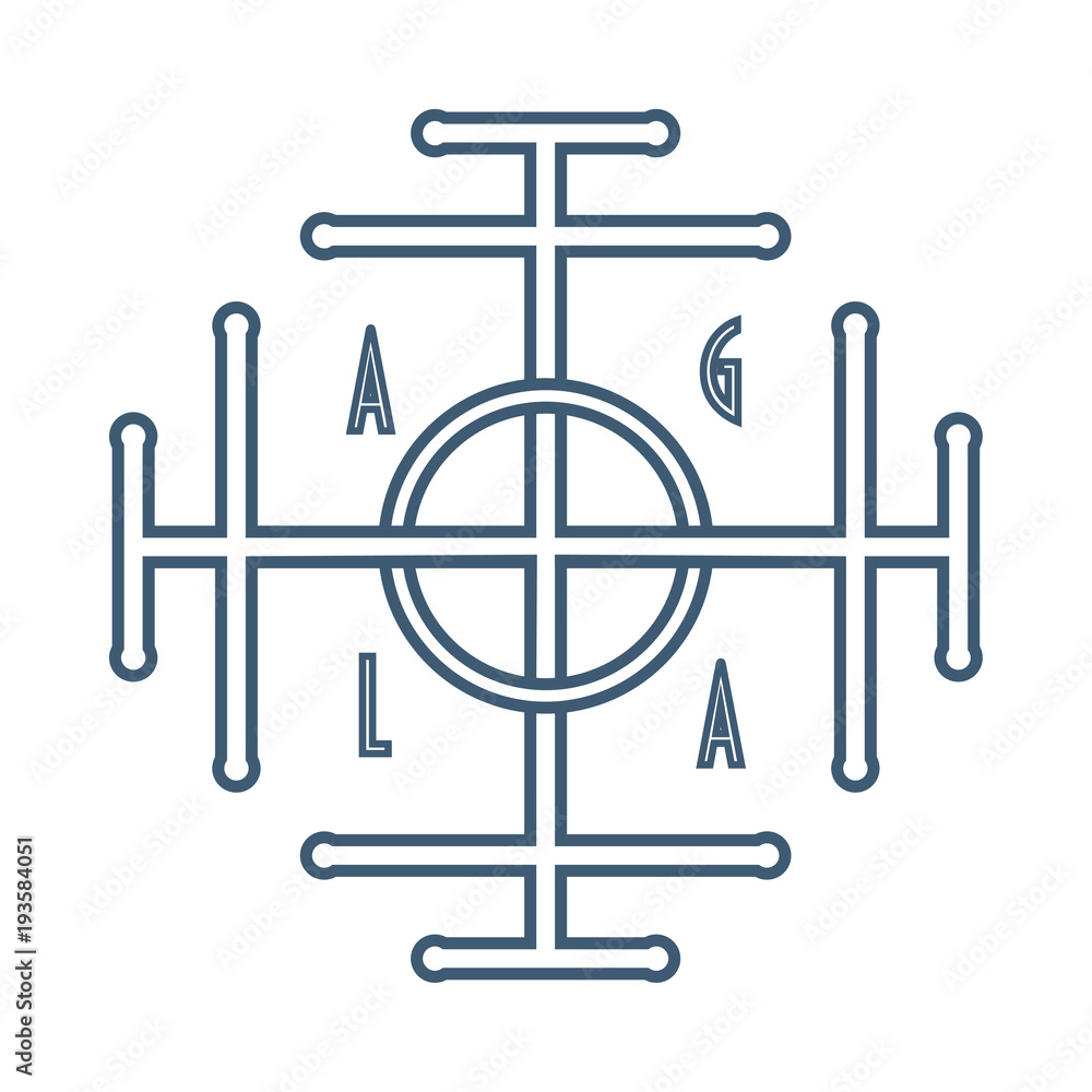 Vector symbol: AGLA Notaricon or kabbalistic tetragrammaton talisman ...