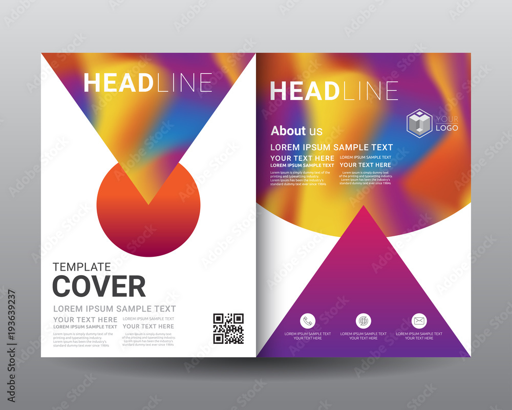 Business Bi-fold brochure templates, Fold leaflet, Flyer, Magazine ...