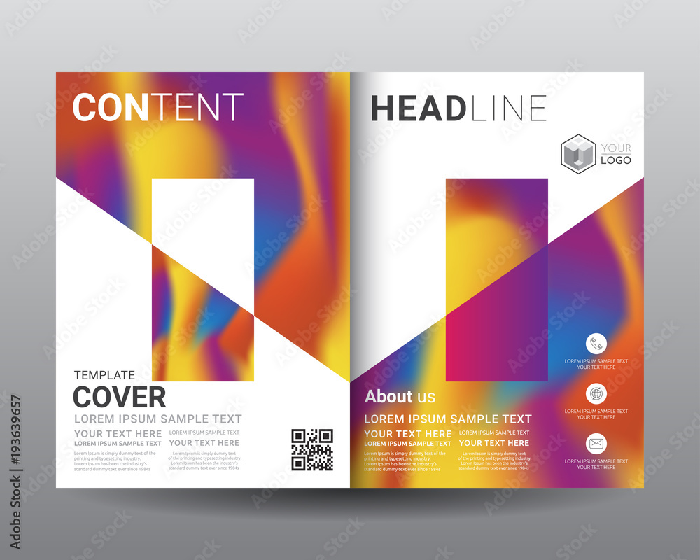 Business Bi-fold brochure templates, Fold leaflet, Flyer, Magazine ...