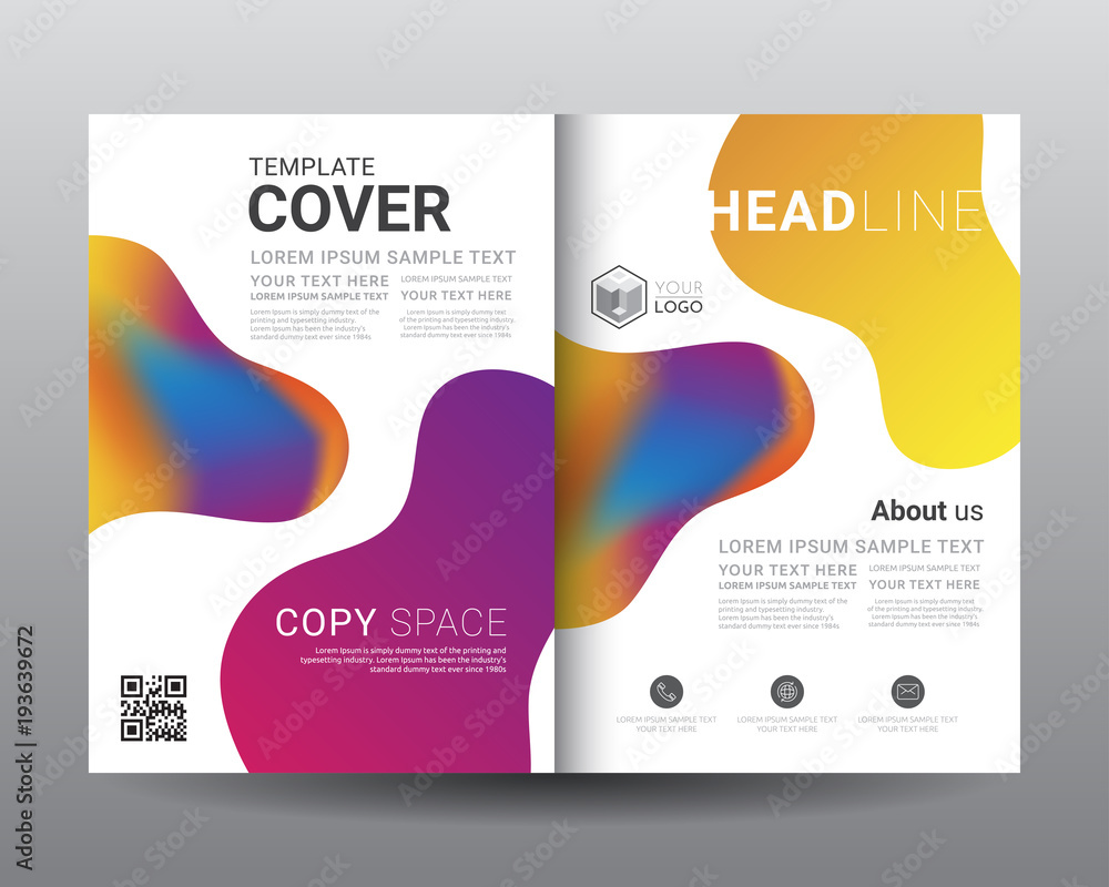 Business Bi-fold brochure templates, Fold leaflet, Flyer, Magazine ...