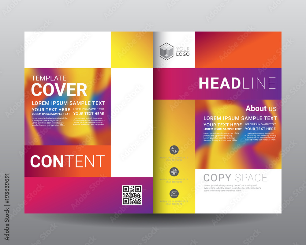 Business Bi-fold brochure templates, Fold leaflet, Flyer, Magazine ...