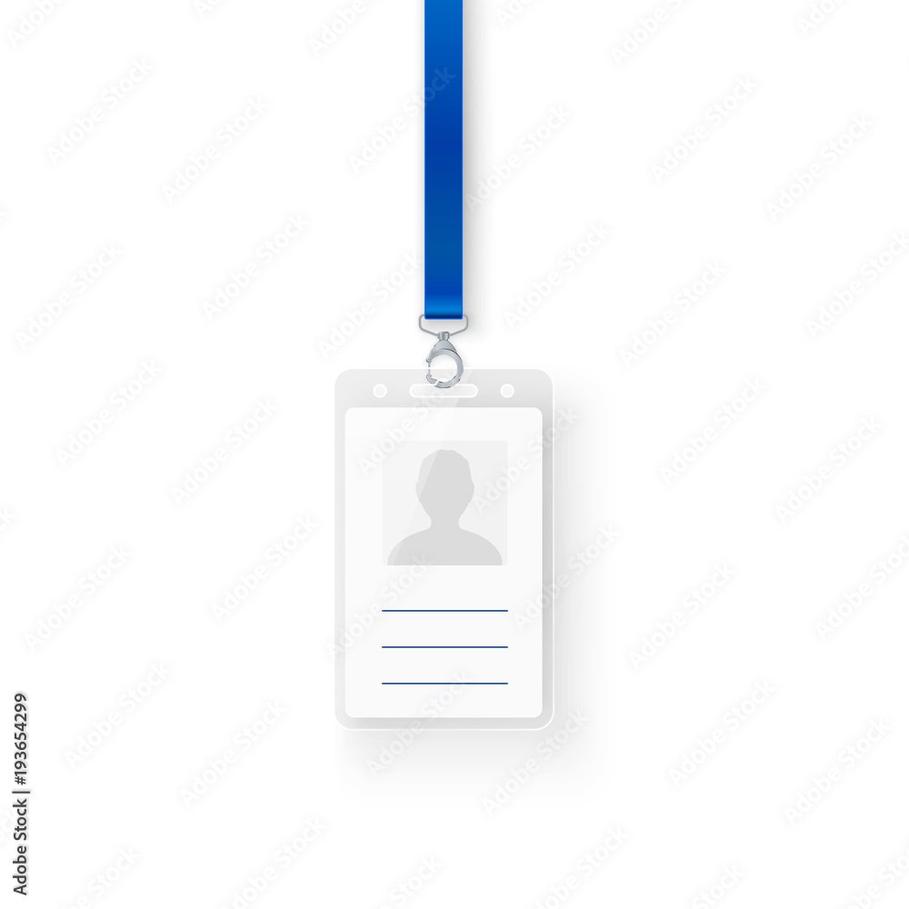 Identification personal plastic id card. Empty template of ID badge ...