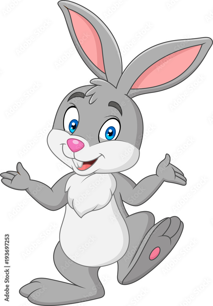 Cartoon rabbit isolated on white background Stock Vector | Adobe Stock