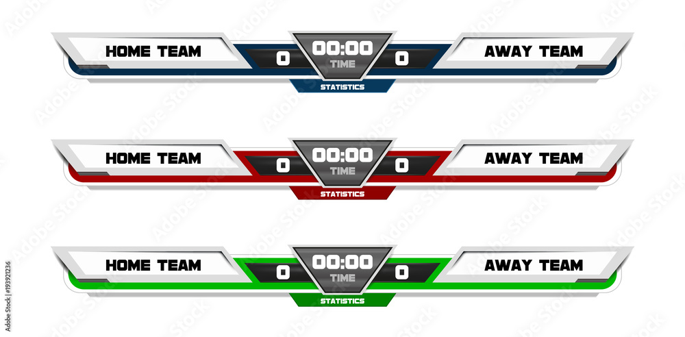 Scoreboard Digital Screen Graphic Template for Broadcasting of soccer ...