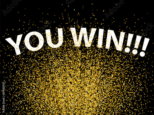 Confetti background winning celebration golden glitter you win Stock ...