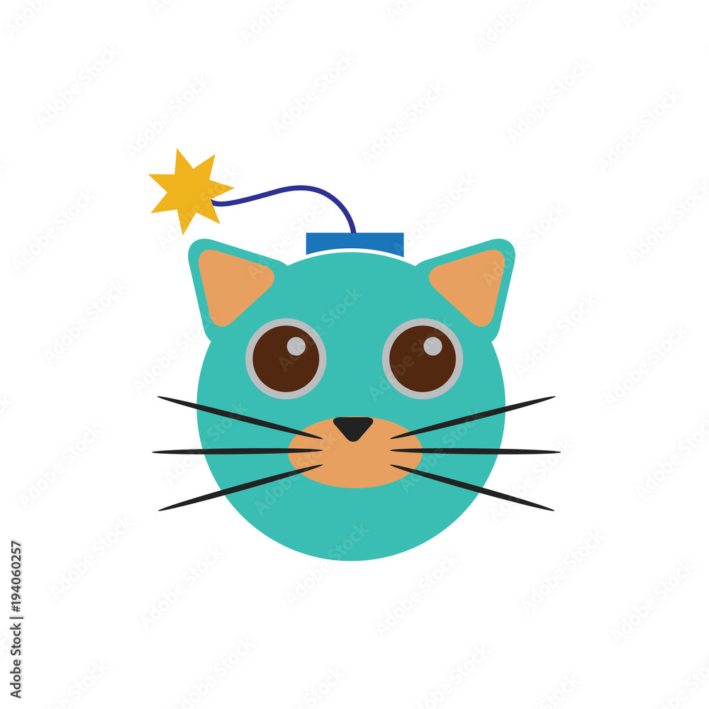 Bomb Cat Logo Icon Design Stock Vector | Adobe Stock
