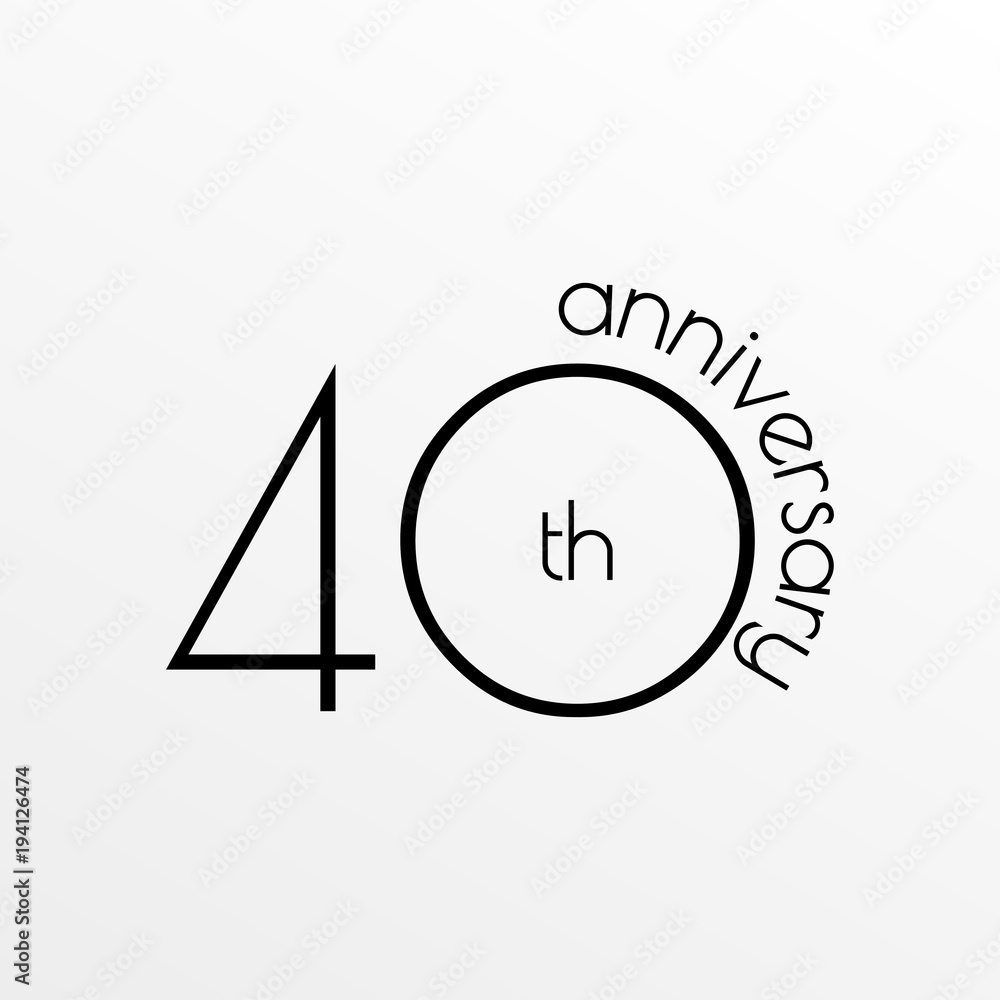 40th anniversary icon. 40 years celebrating and birthday logo. Vector ...