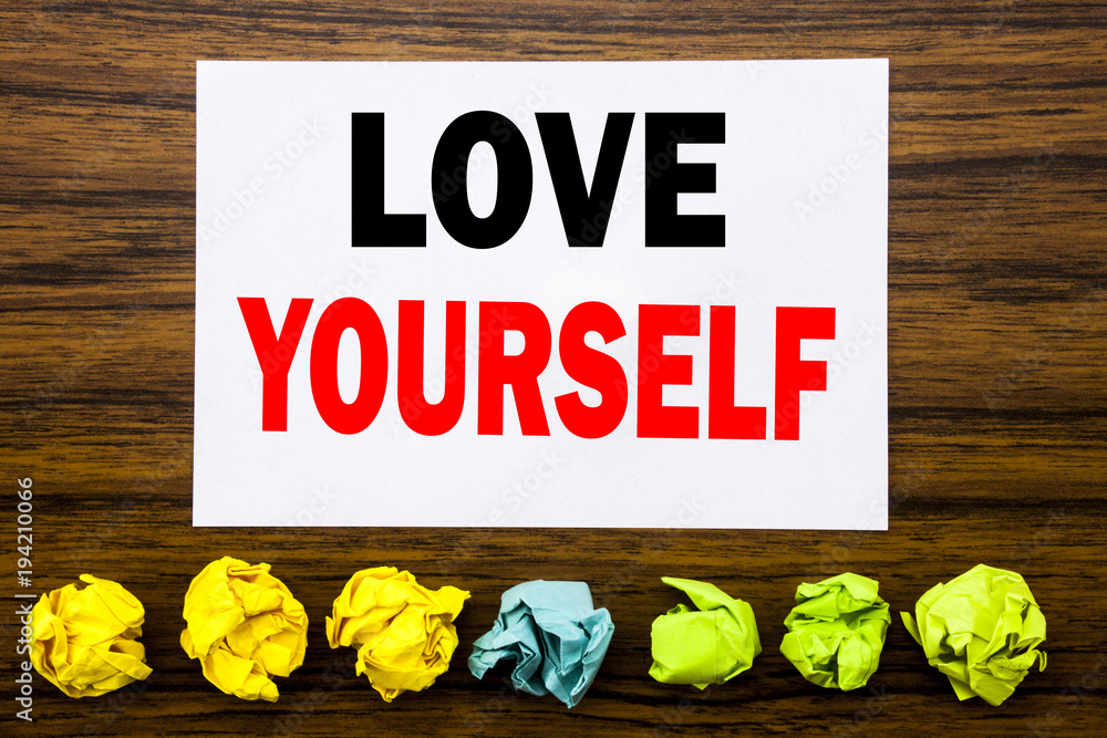 Hand writing text caption inspiration showing Love Yourself. Concept ...