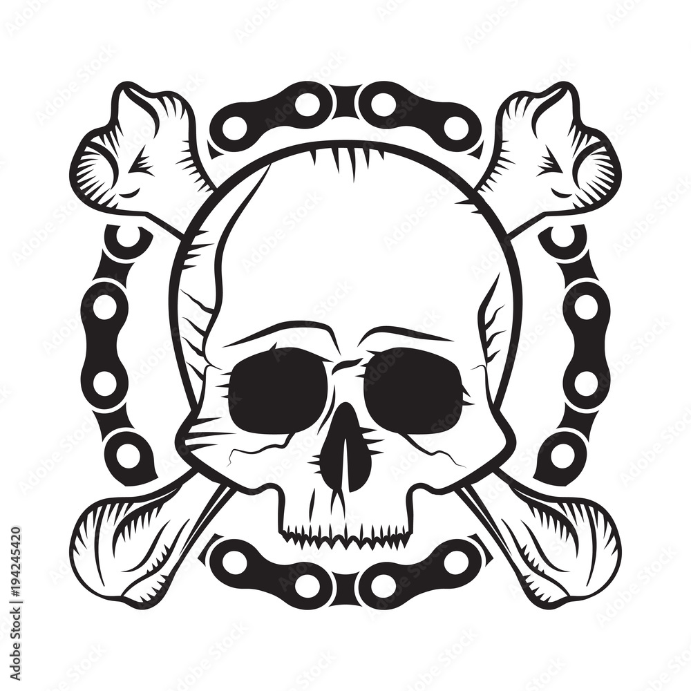 Skull motorcycle club Badge/Label Stock Vector | Adobe Stock