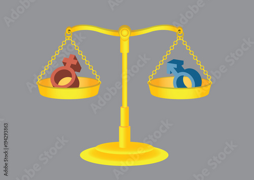 Gender Equality Conceptual Cartoon Vector Illustration - Buy this stock ...