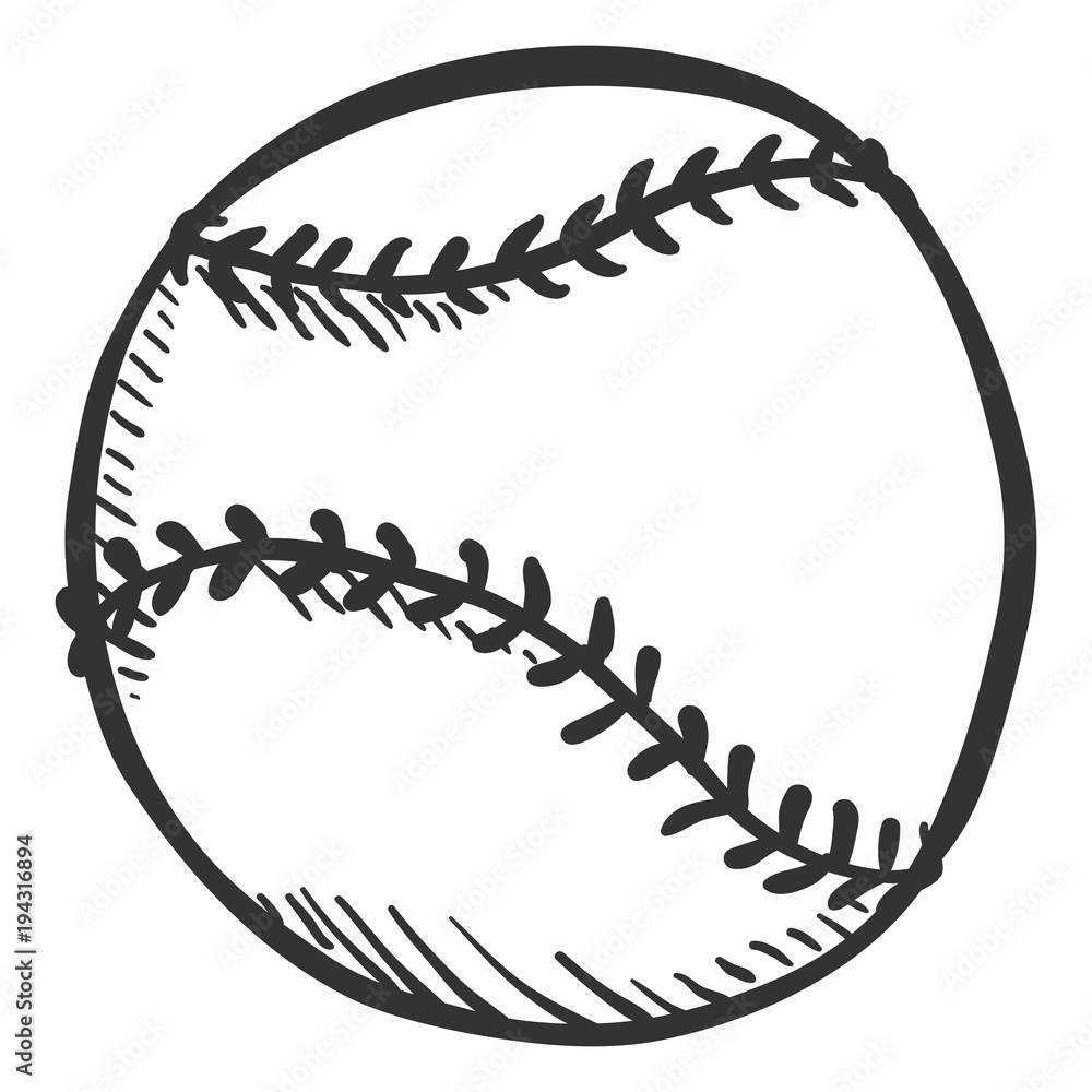 Vector Pencil Sketch Ball for Baseball Stock Vector | Adobe Stock