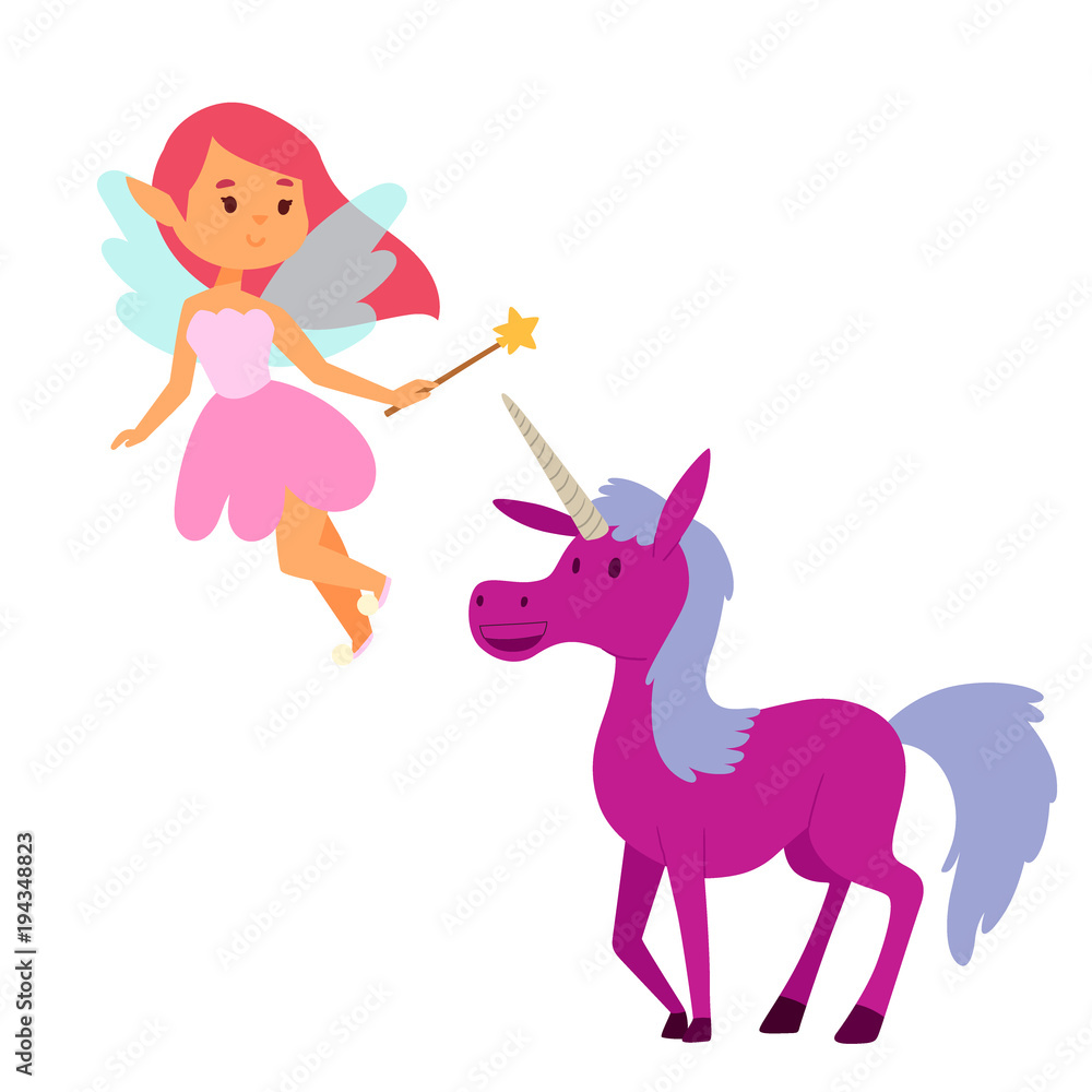 Fairy princess girl vector character cute beautiful style cartoon ...