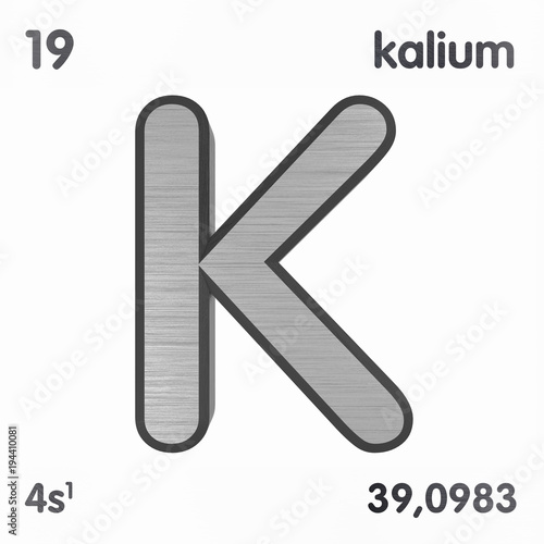 Potassium (K) or Kalium. Chemical element sign of periodic table of ...