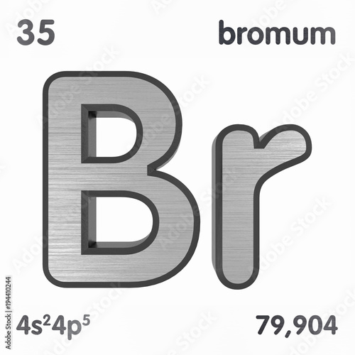 Bromine (Br) or Bromium. Chemical element sign of periodic table of ...