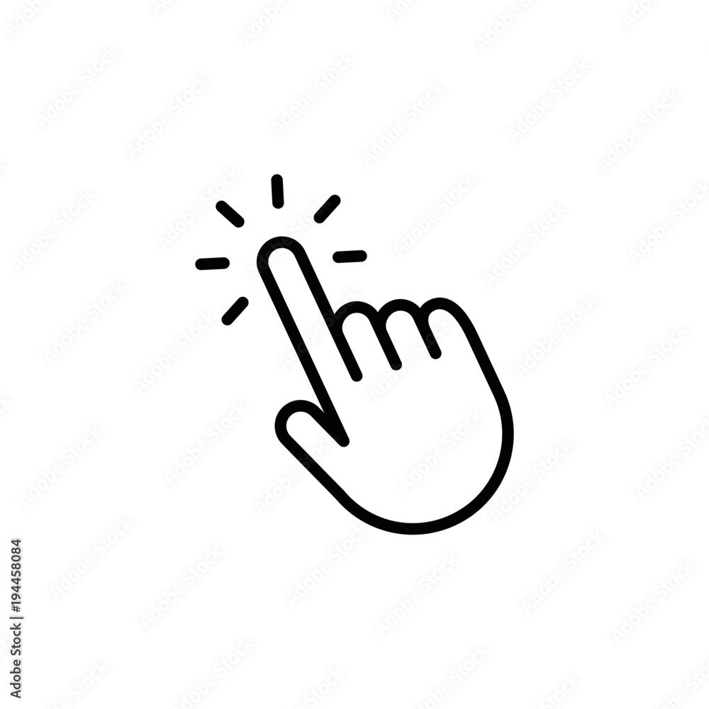 Click hand vector icon Stock Vector | Adobe Stock