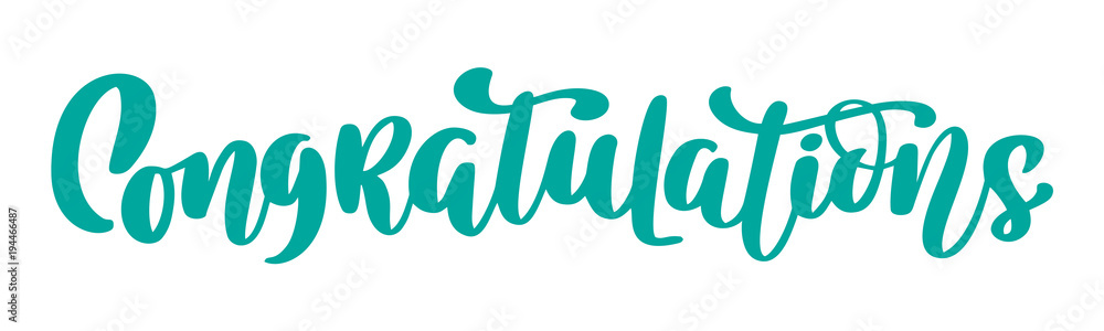 Congratulations Hand drawn text. Trendy hand lettering quote, fashion ...
