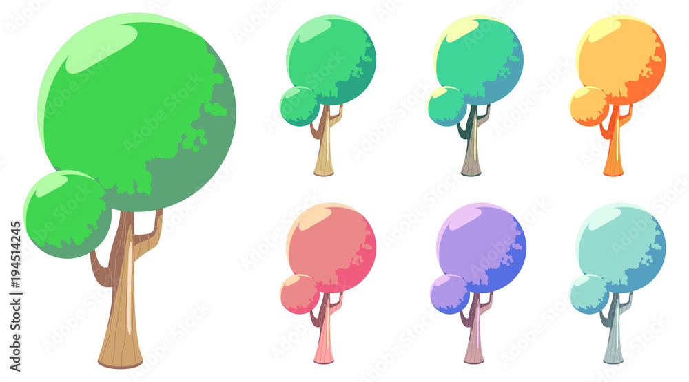 Tree with Simple Shape for Animation Asset Environment Game Sprite ...