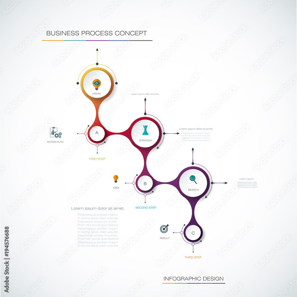 Vector infographics timeline design template with 3D paper label ...