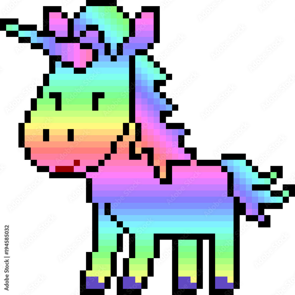 vector pixel art unicorn rainbow Stock Vector | Adobe Stock vector pixel art unicorn rainbow Stock Vector | Adobe Stock